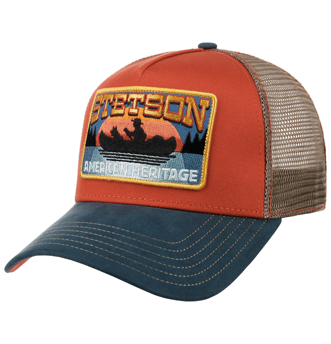 Sunset Canoe Trucker Cap - Rust - Idle Torque