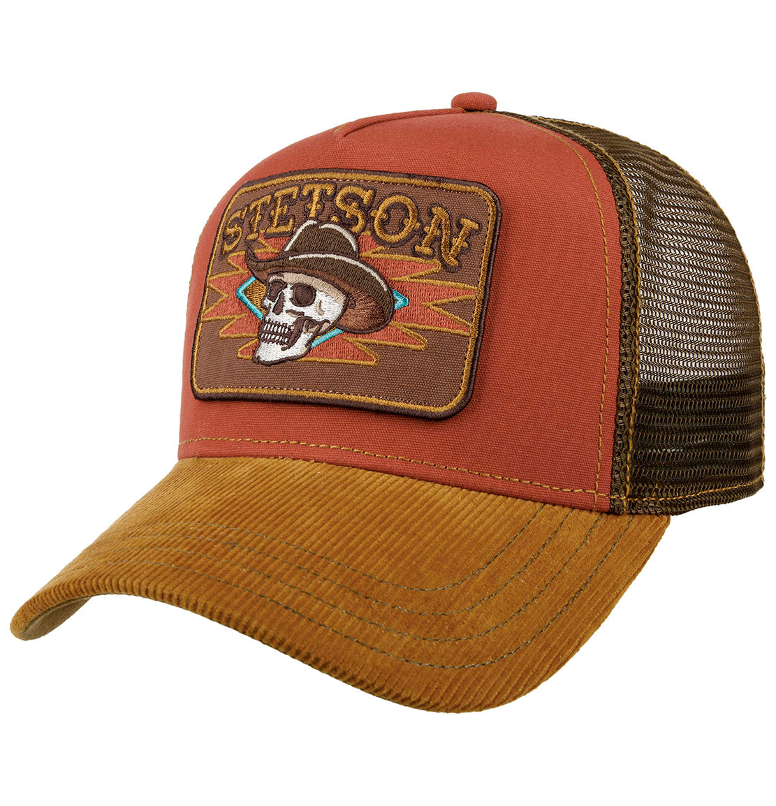 Skull Trucker Cap - Red - Idle Torque