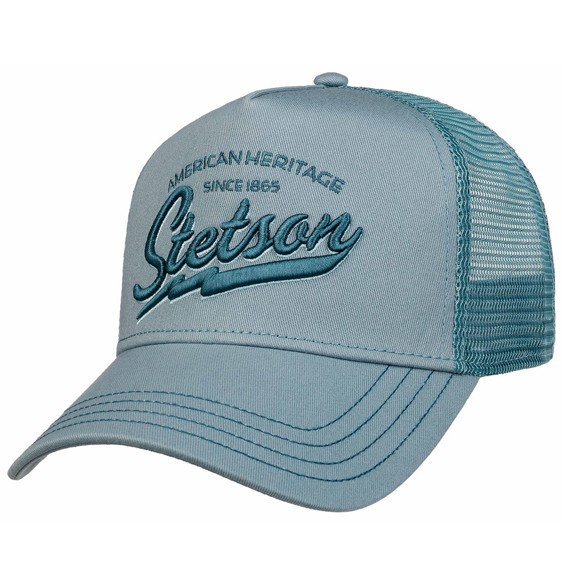 Since 1865, American Heritage Trucker Cap - Light Blue - Idle Torque