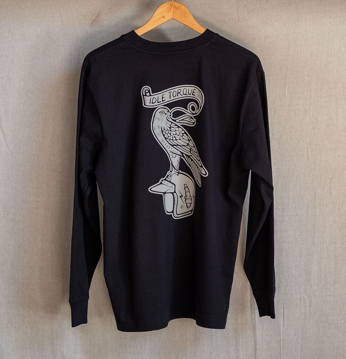 Hawk Heavy Long Sleeve Tee - Black - Idle Torque