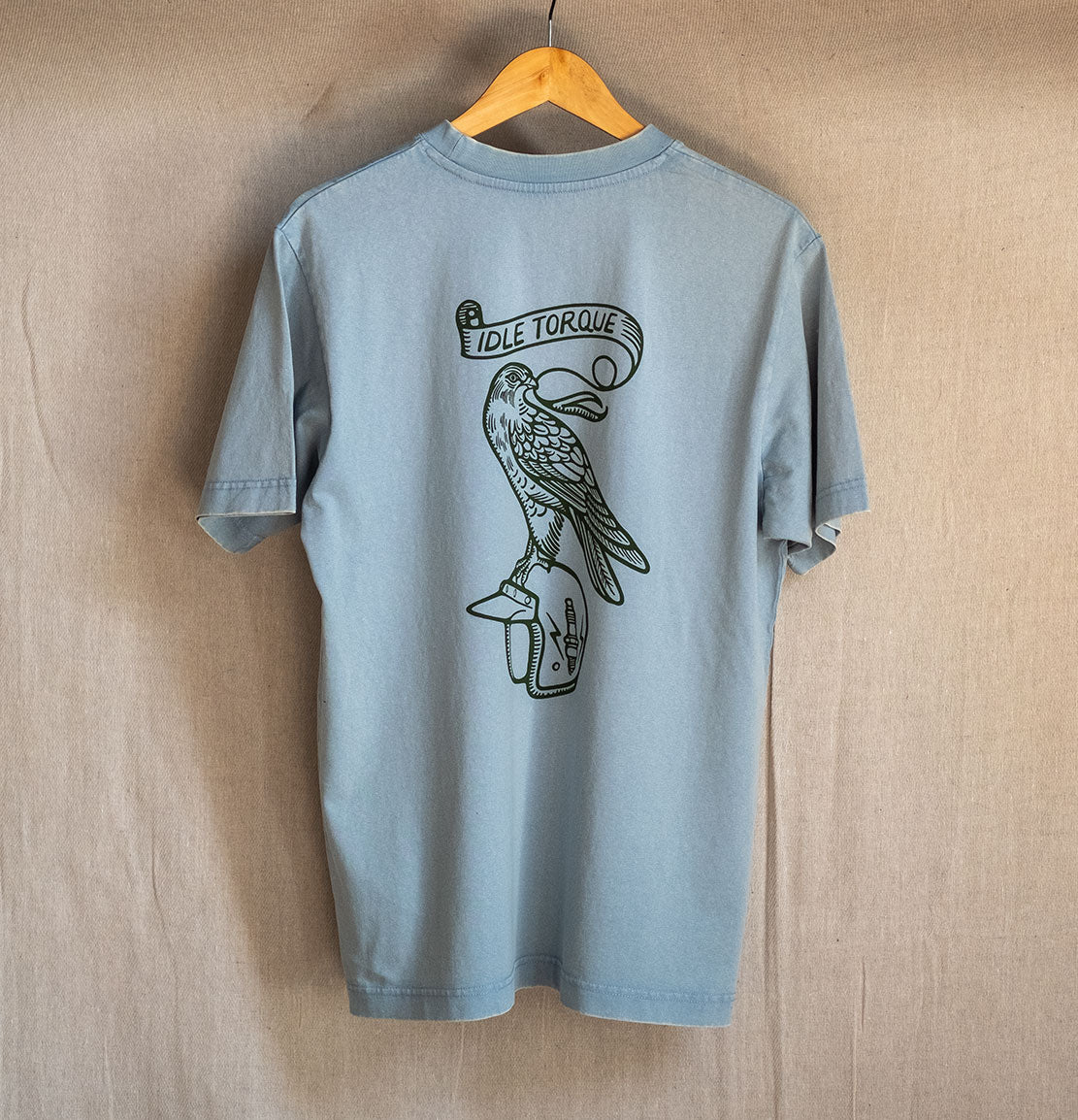 Hawk Heavy Tee - Stone Blue - Idle Torque