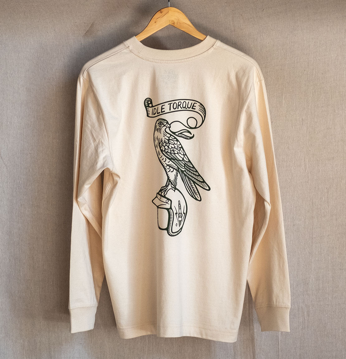 Hawk Heavy Long Sleeve Tee - Ecru - Idle Torque
