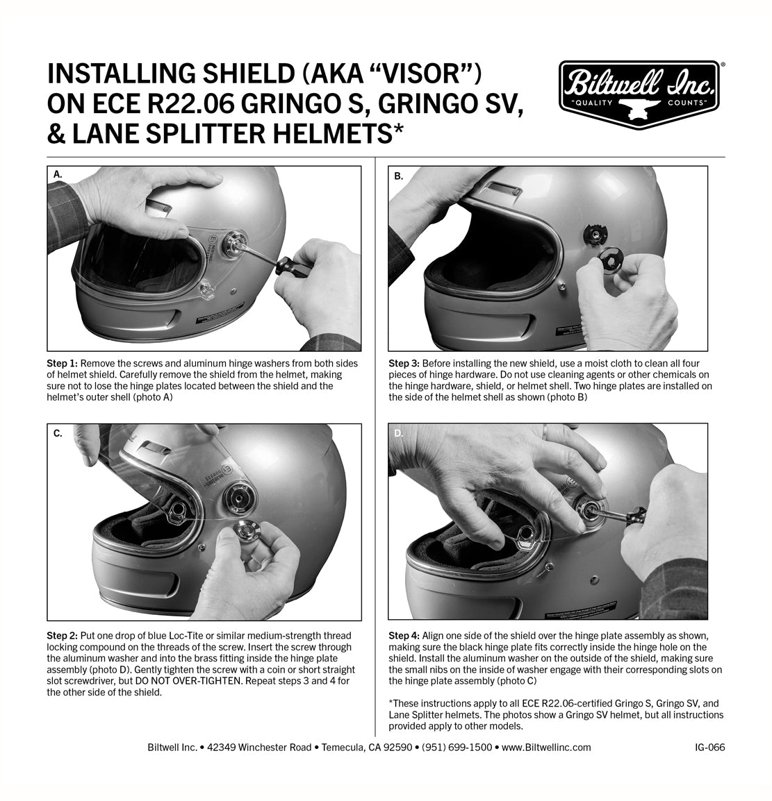 BILTWELL - Gringo S/SV Visor - Chrome Mirror – Idle Torque