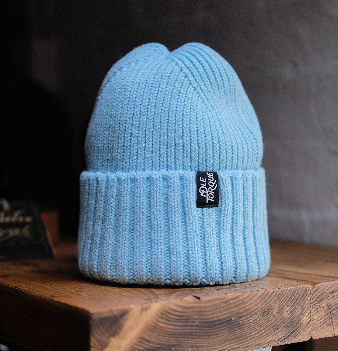 Lambs Wool Ribbed Beanie - Rain Drop – Idle Torque